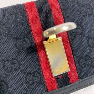 Gucci | Bags | Gucci Black Logo Leather And Canvas Checkbook | Poshmark